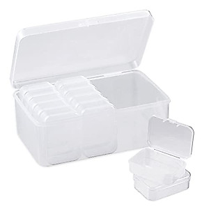12 Pieces Bead Storage Containers, Plastic Storage Cases Mini Clear Bead Storage Containers Transparent Boxes, Small Containers with Lids Craft Organizer