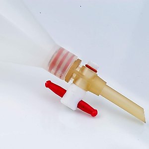 JRLGD 1000ml Polypropylene Separating Funnel, Conical Separatory Funnel with Polypropylene Stopcock and PTFE Plug, Pack of 1