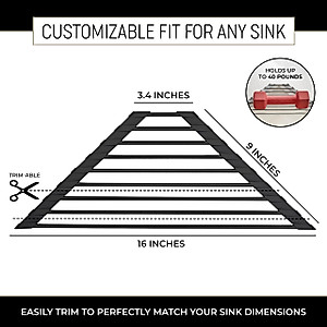 Triangle Roll Up Dish Drying Rack for Over the Sink - Sink Roll Up Drying Rack - Kitchen Sink Accessory - Over Sink Organizer Rack with Silicone Coated Stainless Steel Rods - Corner Sink Caddy - Black