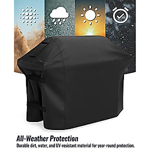 NUPICK 7106 for Weber Spirit 2 & 3 Burner Grill, 52 Inch Grill Cover for Spirit 210/310, Spirit II E210/E310, Fits for Spirit 200 & 300 Series Gas Grill, Come with 3-Side Grill Brush