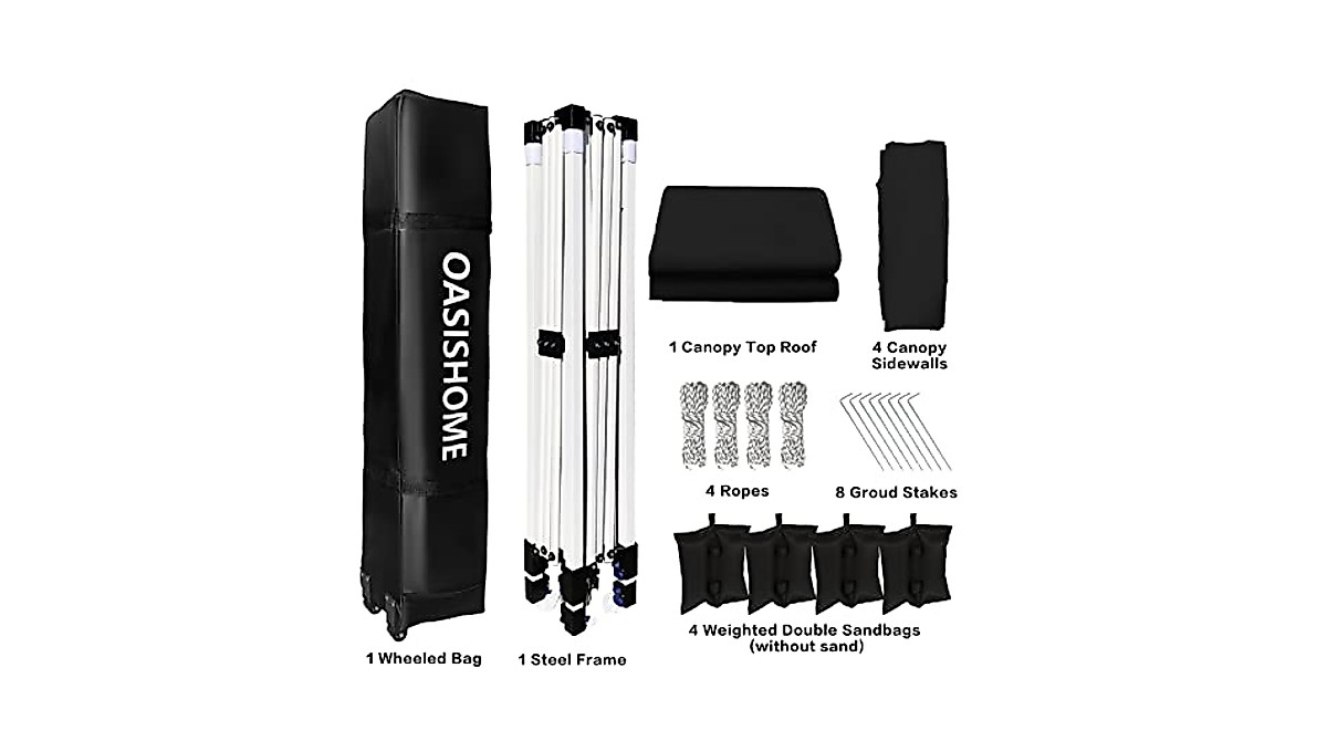 OASISHOME 10'x10' Portable Pop-up Gazebo for Outdoor Events