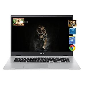 ASUS Chromebook Business Laptop, 17.3" FHD Widescreen Slim-Bezel, Intel Celeron N4500, Chrome OS, 4GB RAM, 64GB eMMC, Wi-Fi 6, Type-C, Intel UHD Graphics, Long Battery Life, Durlyfish
