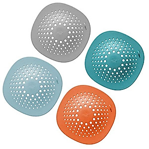 4pcs Anti-Clogging Floor Drain Bath tub Drain Covers tub Drain Covers for bathtubs Floor Drain Strainer Hair/Vegetable Scraps/Garbage Silicone Hair Catcher Sink Drain Stopper TPR