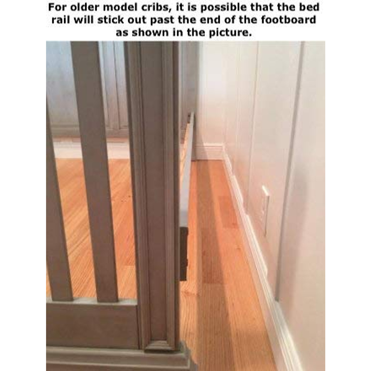 Full-Size Conversion Kit Bed Rails for Baby Cache Cribs | Multiple Finishes Available (Ash Gray)