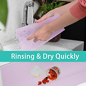 BOPART 8Pcs Refrigerator Liners Washable Fridge Shelf Liners Mats for Freezer Glass Shelves Kitchen Cabinets Cupboards Drawers (17.7" x 11.4", Pink)