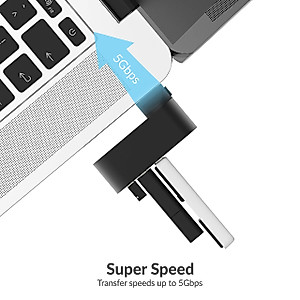 Sabrent Premium 3-Port Aluminum Mini USB 3.0 Hub + 4-Port USB 2.0 Hub
