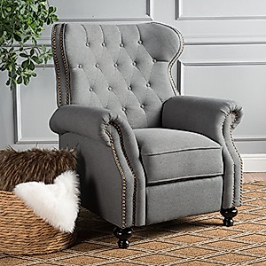 Christopher Knight Home Walder Tufted Fabric Recliner, Charcoal