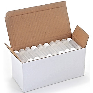 Vivaplex 50, Clear, Empty, 5.5 ml Lip Balm Tubes with White Caps