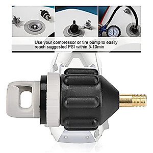 Dilwe Pump Adaptor, Inflatable Boat Air Pump Valve Adaptor Quick Inflation Pump Accessory