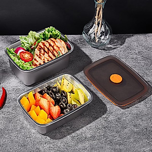 GIUOIDUO 20 PCS Food Storage Containers with Lids Airtight (10 Containers & 10 Lids)，stainless steel food containers leak proof storage box with lid Locking Food Storage Container freezer storage