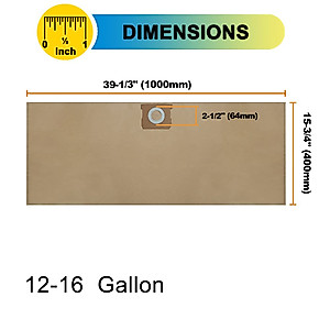 SpaceTent 6 Pack High Efficiency Replacement Filter Bags compatible with DeWalt 12 to 16 Gallon Wet/Dry Vacs - Part # DXVA19-4102