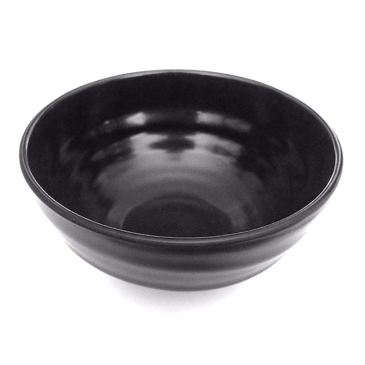 Lucky Star Melamine Round Bowls Ramen Pho Noodle Soup Wonton Soup Rice Bowl, 4-1/2" dia. X 2-1/4” H (Capacity: 10 oz), Black, Swirl Shaped (96, 4-1/2" dia. X 2-1/4” H)
