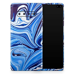 DesignSkinz Blue and White Blended Paint Protective Vinyl Decal Wrap Skin Cover Compatible with The Samsung Galaxy S20 (Screen Trim & Back Glass Skin)