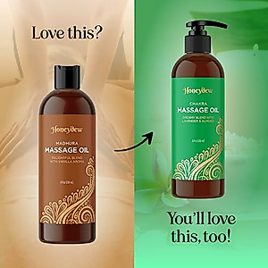 Vanilla Massage Oil for Date Night - Premium Easy Gliding Sensual Massaging Oil with Silky Smooth Non Greasy Non Staining Jojoba Coconut and Sweet Almond Oil - Therapeutic Grade Non GMO and Vegan