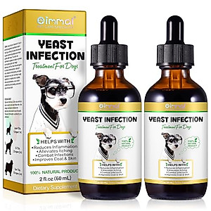 Dog Yeast Infection Treatment, 4 Fl Oz Natural Yeast Infection Treatment for Dogs Supports Dog Skin Itch Relief, Dog Ear Infection & Allergy Relief, Pet Supplies Dog Ear Care, Bacon Flavor - 2 x 60ml