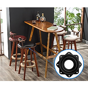 4 Pcs 3 Inch Square Rotating Bearing Plate, 150lbs Capacity Turntable Bearing Swivel Plate for Serving Trays, Kitchen Storage Racks, Makeup Holder - 5/16-Inch, Thick Black