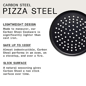 Made In Cookware - Pizza Steel - Blue Carbon Pizza Pan - (Like Cast Iron, but Better) - Professional Cookware - Crafted in France - Induction Compatible