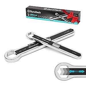 DURATECH Universal Wrench Set, Adjustable Wrench Set, SAE & Metric, 8-inch&10-inch, 44 sizes in 2 Piece, Drop Forged, ANSI standard