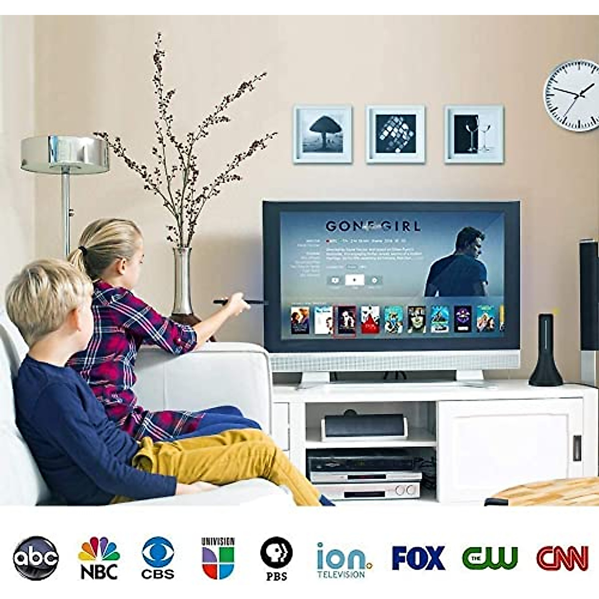 2023 Upgraded Digital TV Antenna Up 450 Miles Range, Indoor Outdoor TV Antenna for All Old Smart HDTVs, 360° Reception 4K 1080P HD Antenna with Amplifier Signal Booster/35ft Thick Coaxial Cable