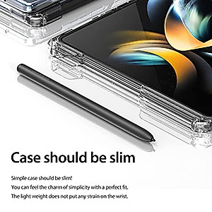 araree NUKIN P S-Pen Slot with Dual Material Protective Cover Compatible with Samsung Galaxy Z Fold 4 5G(2022) Clear Transparent Polycarbonate and TPU Lightweight Case