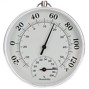 Mini Indoor Thermometer Hygrometer - CHIVENIDO Room Thermometer 2 in 1 Temperature and Humidity Monitor Gauge for Table, Kitchen, Office, Outdoor (No Battery Needed)-White