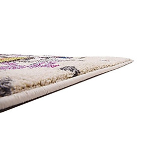 Unique Loom Estrella Collection Abstract, Bright Colors, Distressed, Modern Area Rug, 8 ft x 11 ft, Multi/Beige