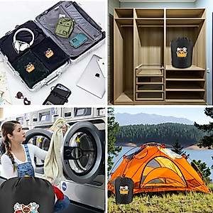 "Extra Large Heavy Duty Laundry Bag for Travel, Locking Drawstring Closure, Large Bags Will Fit a Laundry Basket or Hamper and Strong Enough to Carry up to Three Loads of Clothes Set of 2 Bags CAT"