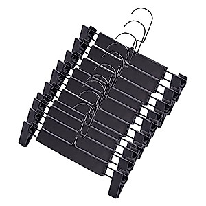 DETHUA 10 Pcs Clip Adjustable Multifunctional Plastic Pants Hangers Travel Laundry Hanging Clip for Shoe Hat Clothes Jeans