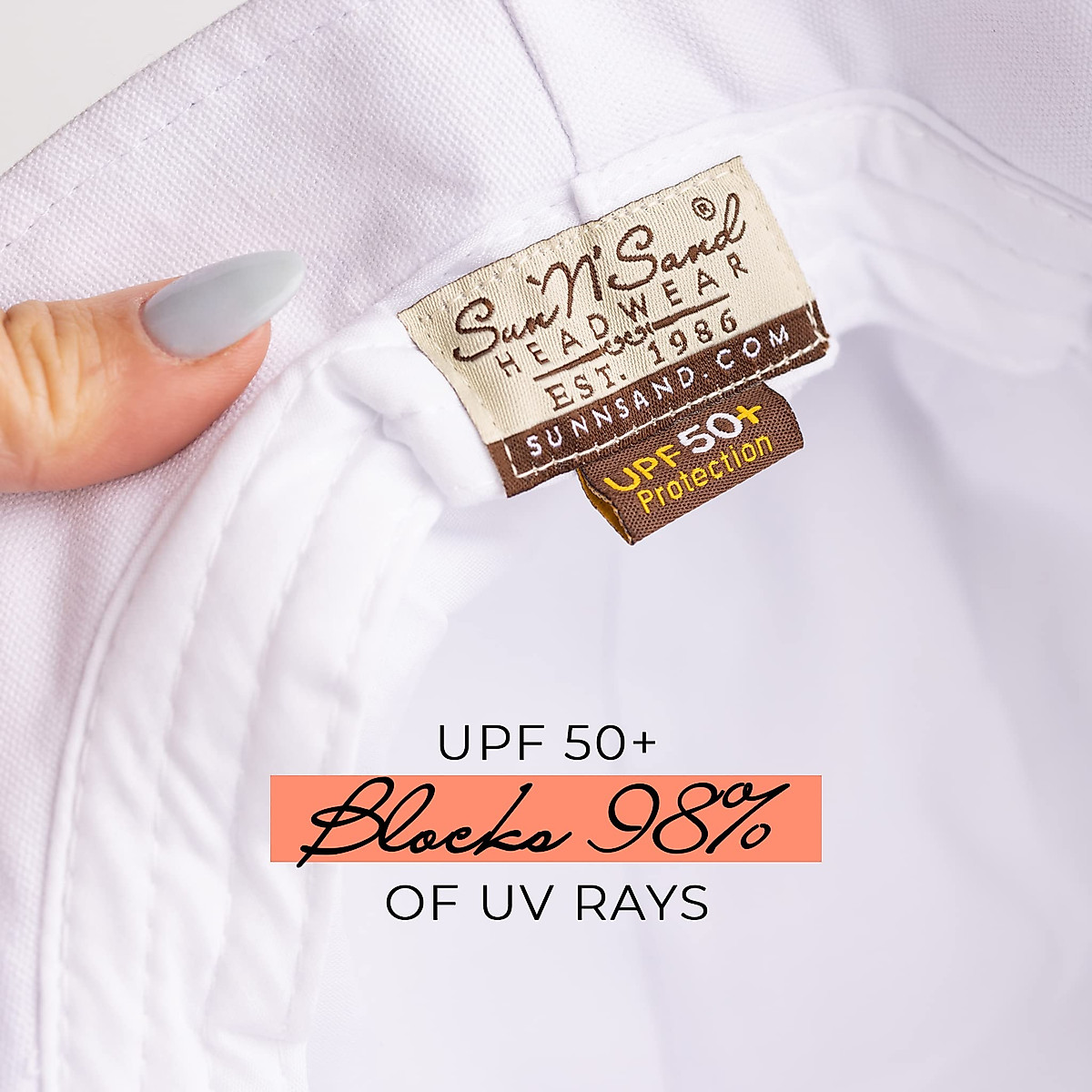 Sun 'N' Sand Packable Sun Hat Women - Cotton Summer Hat - Beach Hats for Women - Foldable Packable Hat with Drawstring - 3.5" Brim - Natural