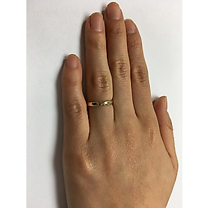 WDYHILE Plain ring,olished Womens Wedding Bands，Lightweight gold-plated, ladies' ring,Simple and generous, suitable for various occasions (Gold, 8)