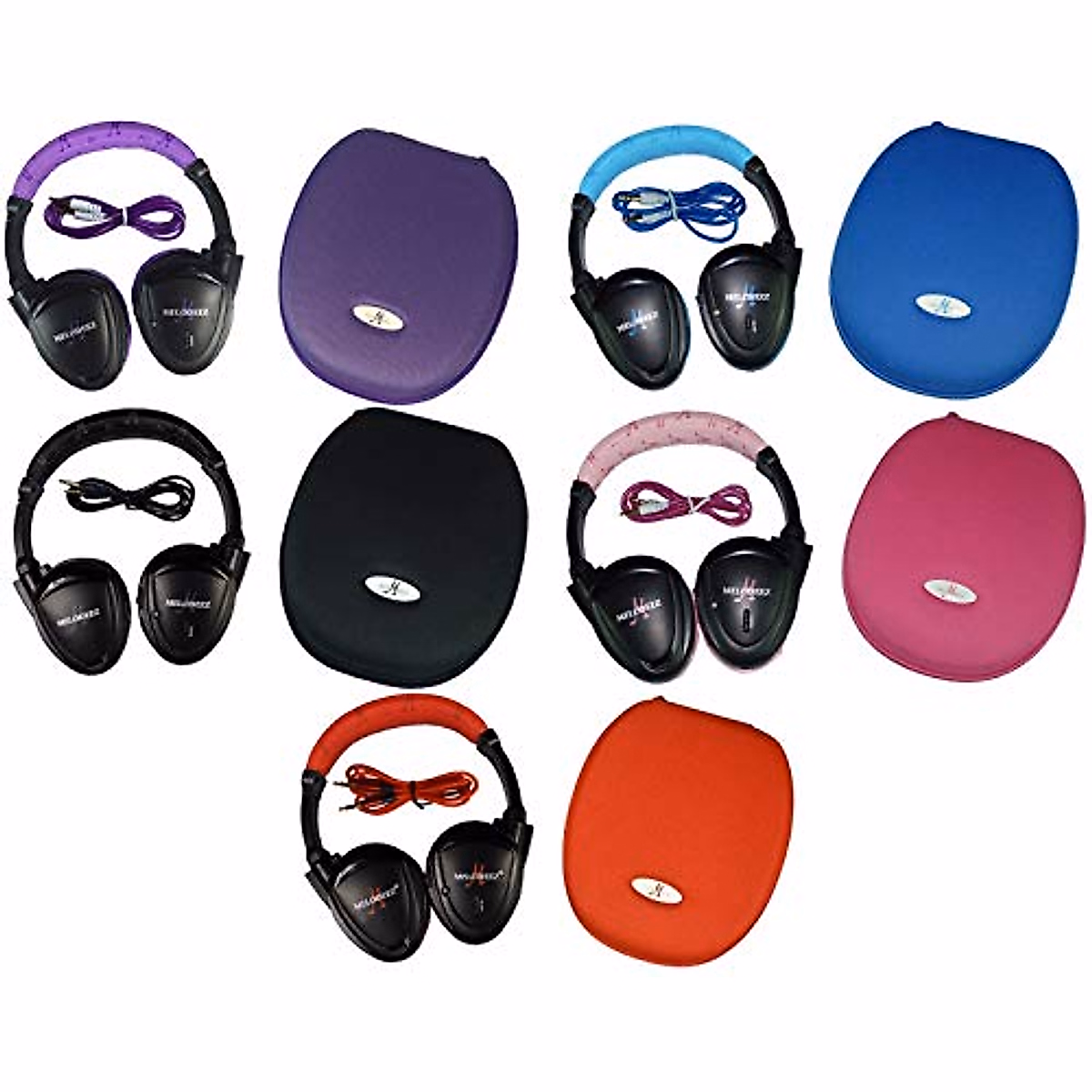 Wisconsin Auto Supply MDZHP-FF-BLK-(1) Black Wireless Headphone (2 Channel Fold Flat DVD Player with Case and 3.5 mm Auxiliary Cord), 1 Pack