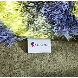 Jillche Bed Fluffy Blanket W/Camo Fur, Ultra Soft Throw Blanket for Kids & Teen, Warm Fuzzy Blankets and Throws for Bed, Stylish Tie Dye Faux Fur Blanket as Gift for Boys, Fall Blanket 50 x 60 Inches