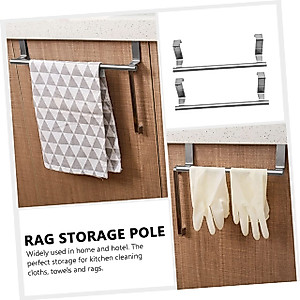 KONTONTY 2Pcs Over The Door Towel Holder Versatile Towel Hanging Bar for Kitchen and Bathroom for Dish Towels Tea Towels and Hand Towels Easy Installation Design