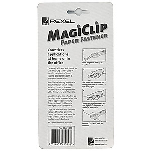 Rexel Magiclip Paper Fastening Device Assorted Colours (50 Max Sheet Capacity)