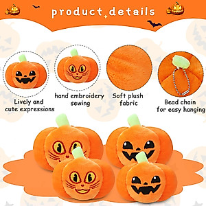4 Pcs Halloween Pumpkin Plush Toy Pumpkin Plush Pillow Stuffed Pumpkin Plushie for Boys Girls Halloween Pumpkin with 2 Expressions Party Decor Gifts, 3.5 and 6 Inches