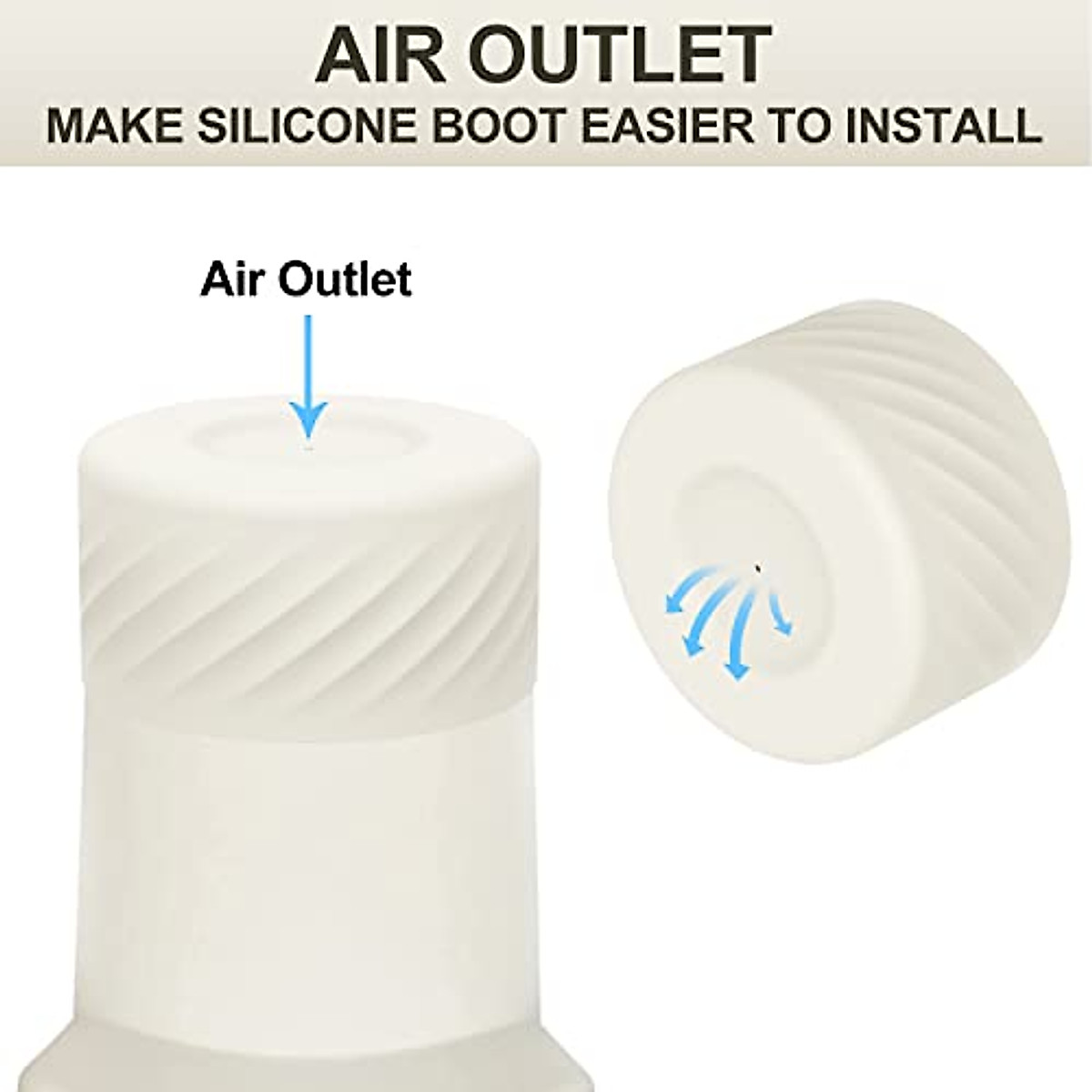 Affute Protective Silicone Boot for Stanley Quencher H2.0 40 oz & IceFlow Flip 20 oz 30 oz and hydroflask 12-24 oz, Anti-Slip Bottle Bottom Sleeve Cover (Cream)