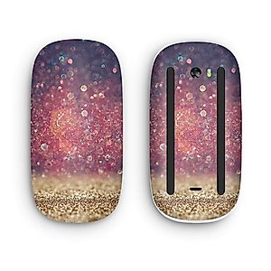 Design Skinz Red and Blue Unfocused Orbs with Gold Vinyl Decal Compatible with The Apple Magic Mouse 2 (Wireless, Rechargable) with Multi-Touch Surface