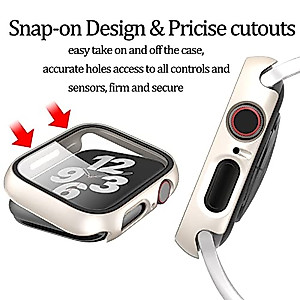 [12 Pack] Case Compatible with Apple Watch 44mm SE 2 Series 6 5 4 SE with Tempered Glass Screen Protector, HASDON Hard PC Bumper Overall Shockproof Protective Cover for iWatch 44mm Accessories