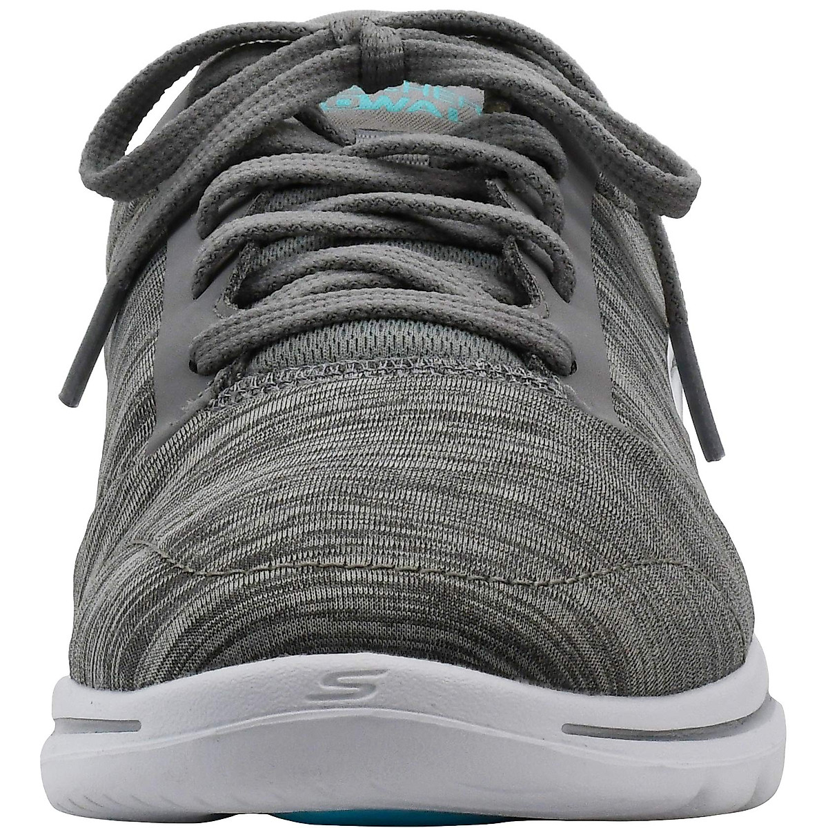 Skechers Women's Go Walk 5-True Sneaker, Grey/Light Blue, 7.5 M US