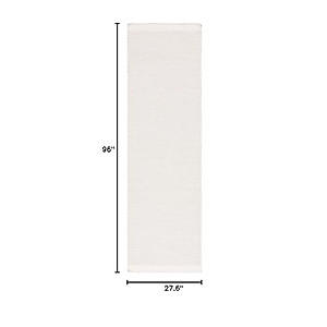 SAFAVIEH Vermont Collection Runner Rug - 2'3" x 8', Ivory, Handmade Wool, Ideal for High Traffic Areas in Living Room, Bedroom (VRM807A)