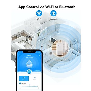 Govee Smart Humidifier H7141 Bundle with Govee Bluetooth Digital Hygrometer Indoor Thermometer, Room Humidity and Temperature Sensor Gauge with Remote App Monitoring, Large LCD Display
