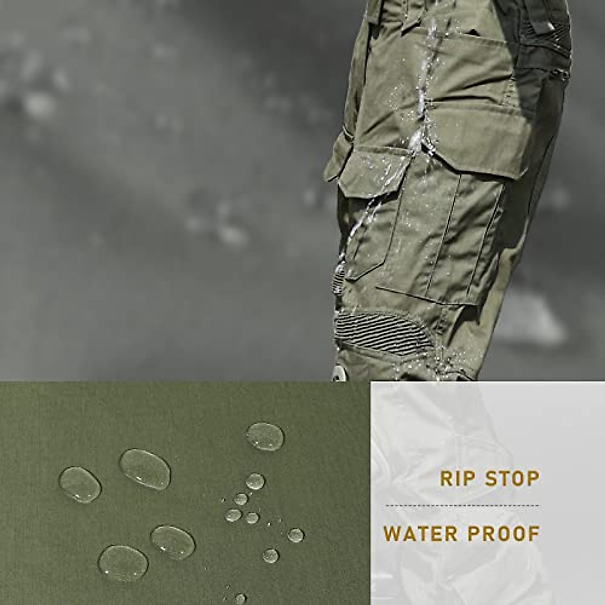 DRAGON EDGE Men G3 Combat Pants Tactical Pants with Knee Pads Military Paintball Airsoft Water Proof Rip-Stop Trousers (Army Green, S)