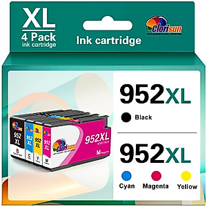 Clorisun 952 952XL Ink Cartridge Combo Pack Replacement for HP OfficeJet Pro 8710 7740 8720 8715 8210 8740 8702 7720 8725 8700 8730 Printer Ink (Black, Cyan, Magenta, Yellow, 4-Pack)