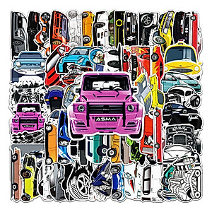 61pcs Modified Cars Speed and Passion Cartoon Doodle Stickers Car Stickers for Kids,Racing Car Stickers, Sports Car Stickers for Luggage Laptop Car Waterproof Decorative Toy Graffiti Stickers
