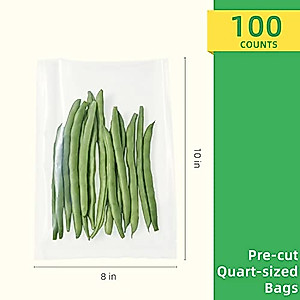 GOTISXIN 100 Quart 8” x10” Vacuum Sealer Bags, Airtight,Pre-cut,Heavy Duty BPA-Free Commercial Grade,for Sous Vide & Vacuumed Storage, Vac Seal Bags,for Food Saver & Seal a Meal Machines,Freezer Bag (8x10)