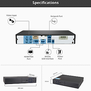 8CH 1080P 5-in-1 HD Analog Hybrid DVR&NVR Support 5MP IP Camera+1080P AHD/TVI/CVI Camera & Analog Camera Standalone DVR CCTV Surveillance Security System Video Recorder(No Hard Driver)