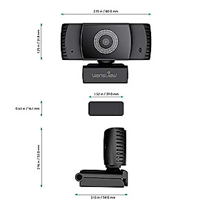 wansview Webcam with Microphone, 1080P HD Webcam USB PC Laptop Web Camera with for Computer Desktop Live Streaming/Zoom/Video Call/Online Meeting/Gaming