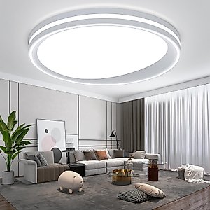 LED Ceiling Light Fixture Flush Mount, 12.8 Inch 24W Modern Flat Round Ceiling Light Fixtures Daylight White 5000K Led Ceiling Lamp for Bathroom, Kitchen, Bedroom, Living Room, Dining Room, Balcony