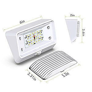 Leisure LED RV Exterior Porch Utility Light with Switch - 12v 280 Lumen Lighting Fixture. Replacement Lighting for RVs, Trailers, Campers, 5th Wheels. White Base, Clear and Amber Lens (White, 1-Pack)
