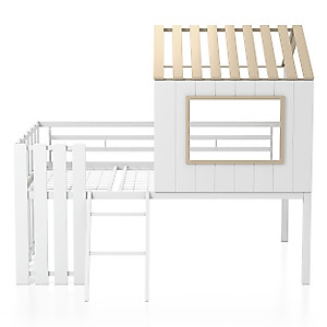 Furniture of America Cumberland Metal Playhouse Themed Twin Bed in White